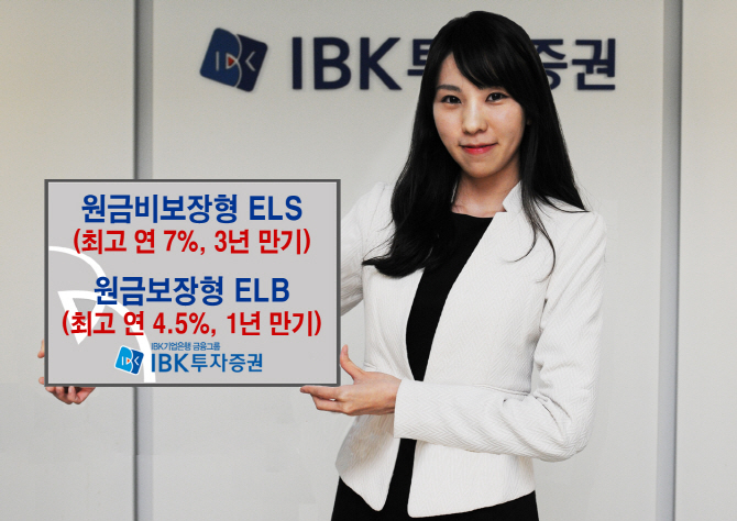 [머니팁]IBK證, 연 7% 추구 ELS 등 2종 공모
