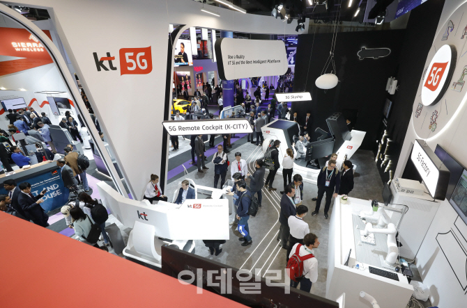 [포토]MWC19(모바일 월드 콩그레스) KT부스, 5G 선보여