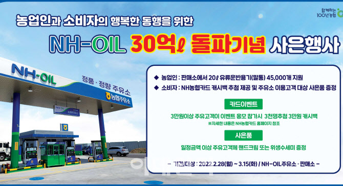 [포토] 농협주유소 'NH-OIL 30억L 돌파'